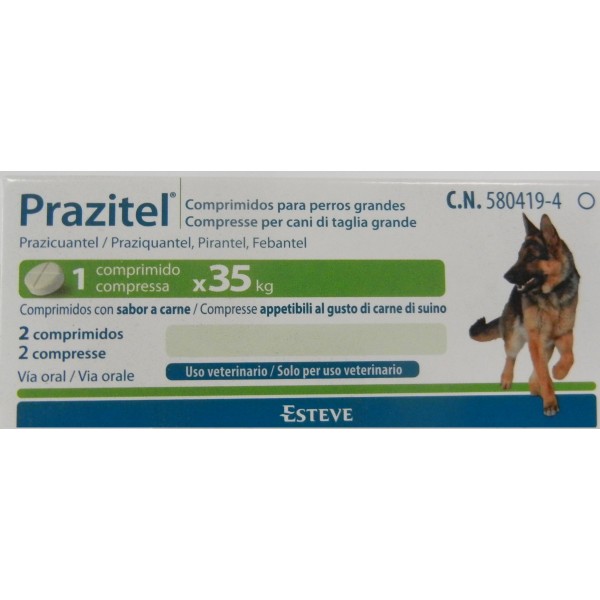 PRAZITEL PERROS GRANDES 2 Comprimidos desparasitar perros