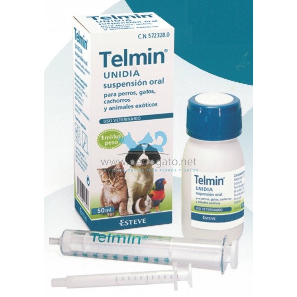 TELMIN UNIDIA SUSPENSION 50 ml desparasitar perros y gatos