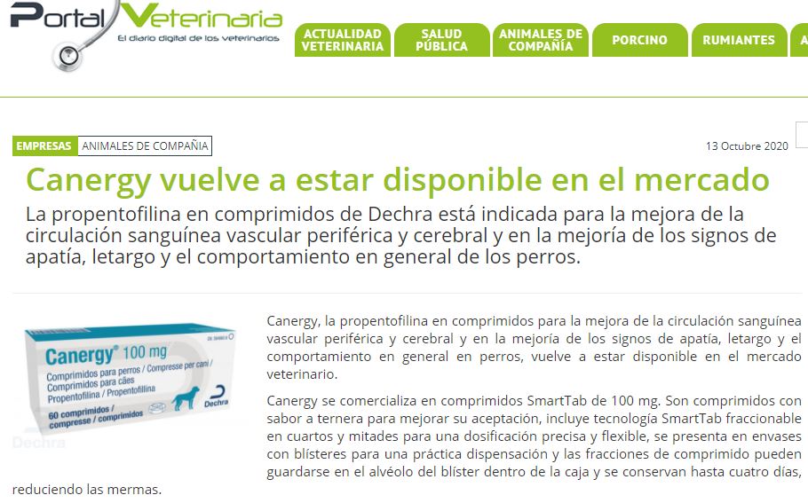 CANERGY ® VUELVE A ESTAR DISPONIBLE